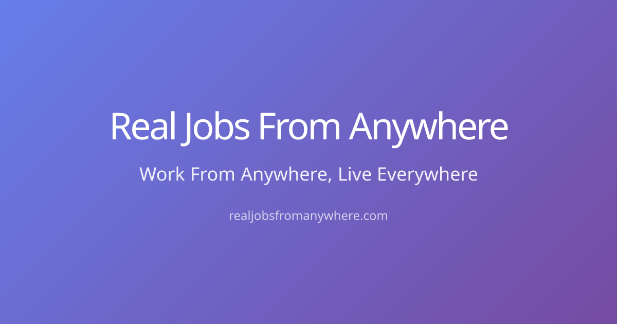 Find Remote Jobs From Anywhere | Real Jobs From Anywhere